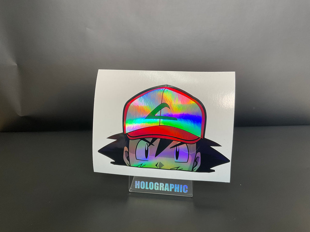 Ash Ketchum Peeker Anime Decal Sticker Holographic – The Sign Shop LLC